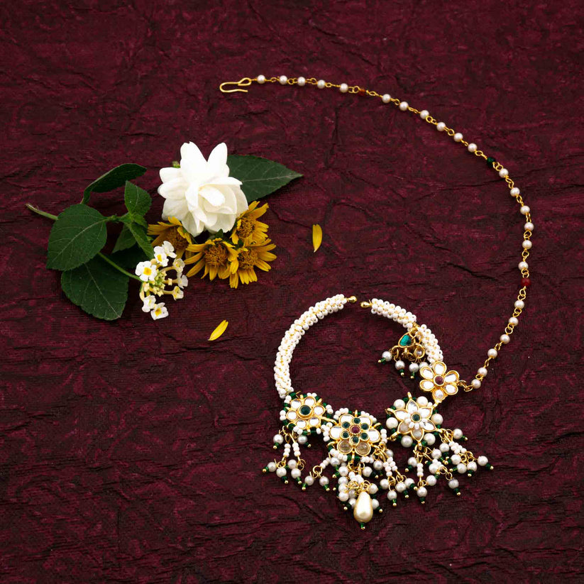 Twinkling Fancy Nath with Chain – Meira Jewellery