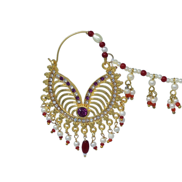 Spider Design Moon shape AD studded Red Traditional Nath for Women ...