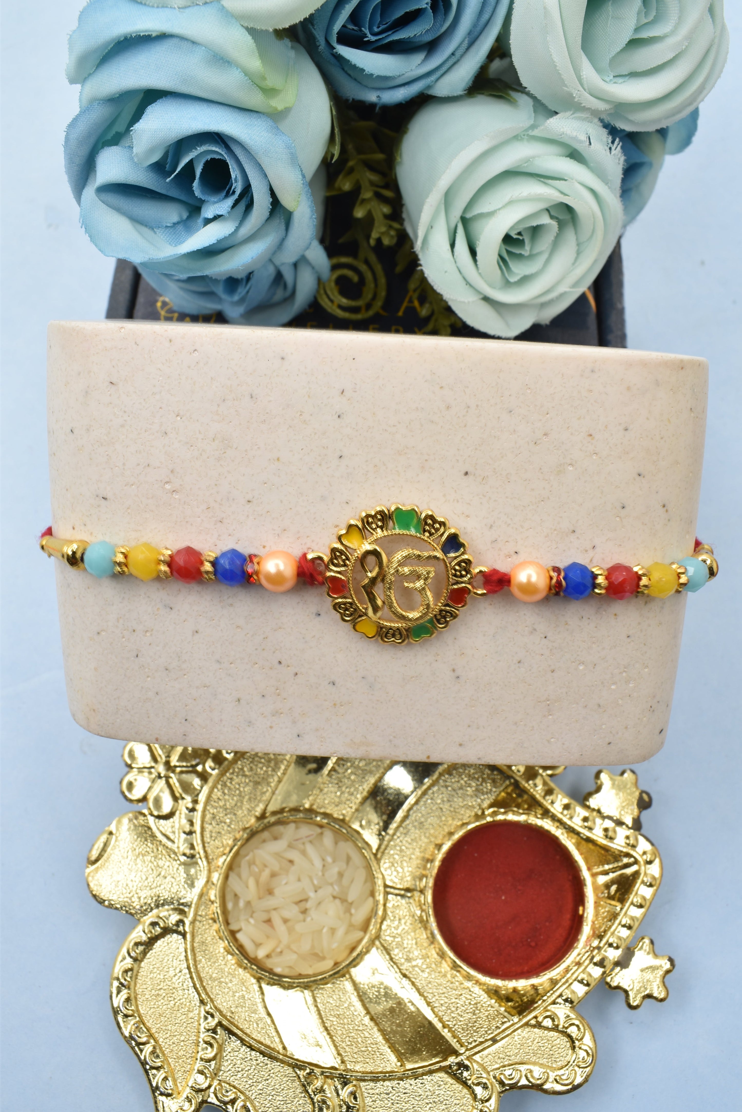 Spiritual ik onkar Rakhis Divine Goldplated Multicolored Rakhis 1 Rakh ...