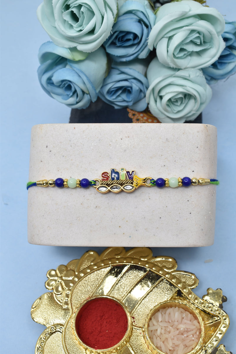 Religious Designer Shiv Spritual Aesthtic Rakhis Divine Goldplated ...