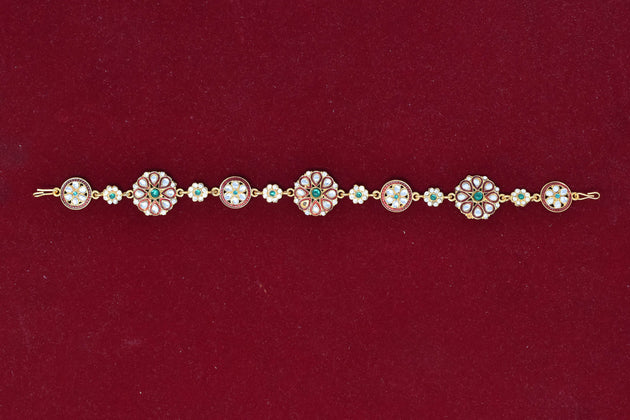 Ethnic Gold Plated Red color Kundan work Mathapatti Sheeshful for women ...
