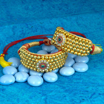 Royal Rajputi Gold plated Punsi Pocchi Hand Bracelet – Meira Jewellery