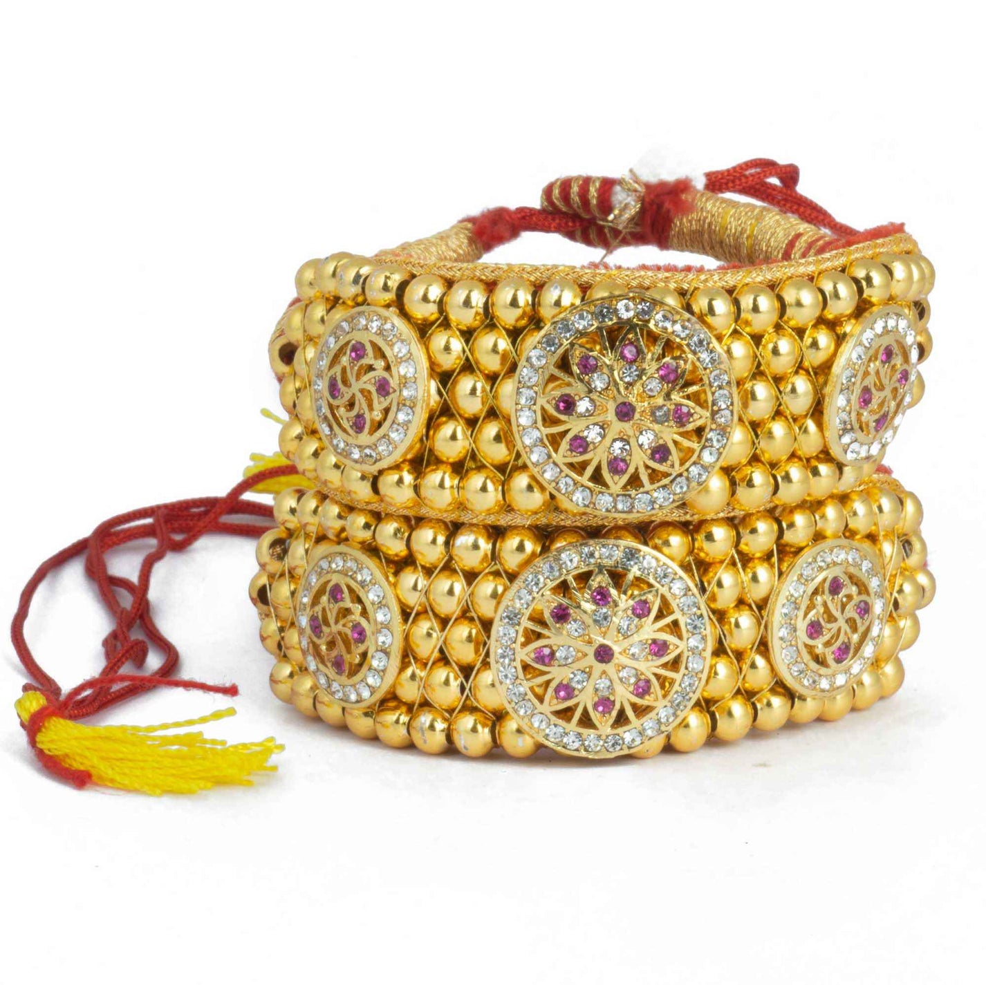 Royal Rajputi Gold plated Punsi Pocchi Hand Bracelet – Meira Jewellery