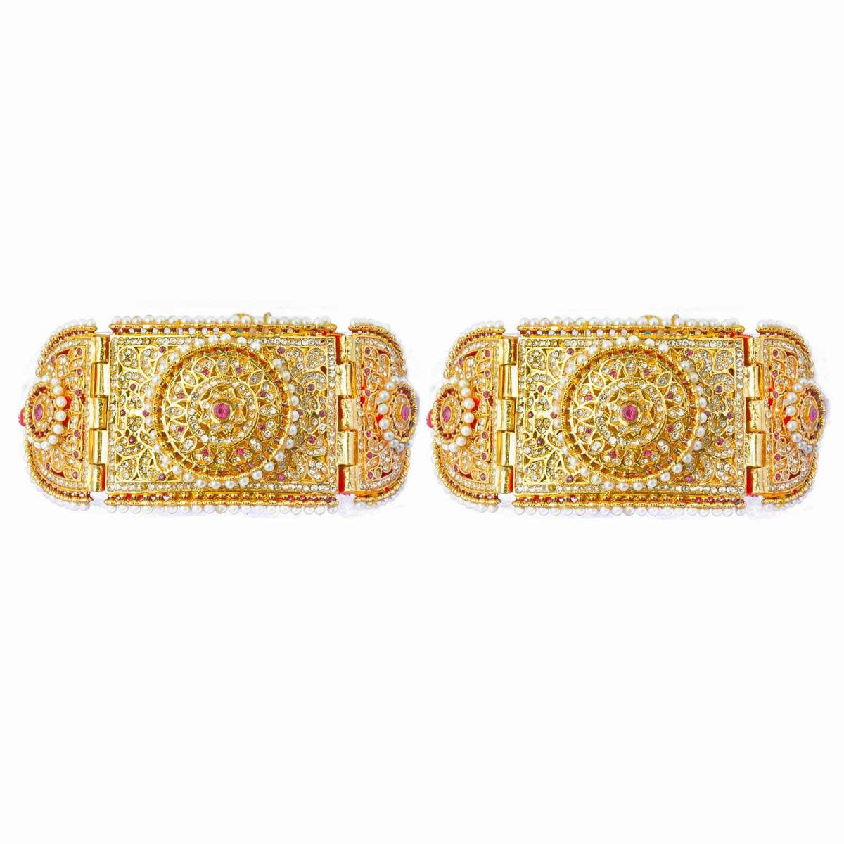 Royal Rajputi pink color American Diamond studded premium Gold Plated ...