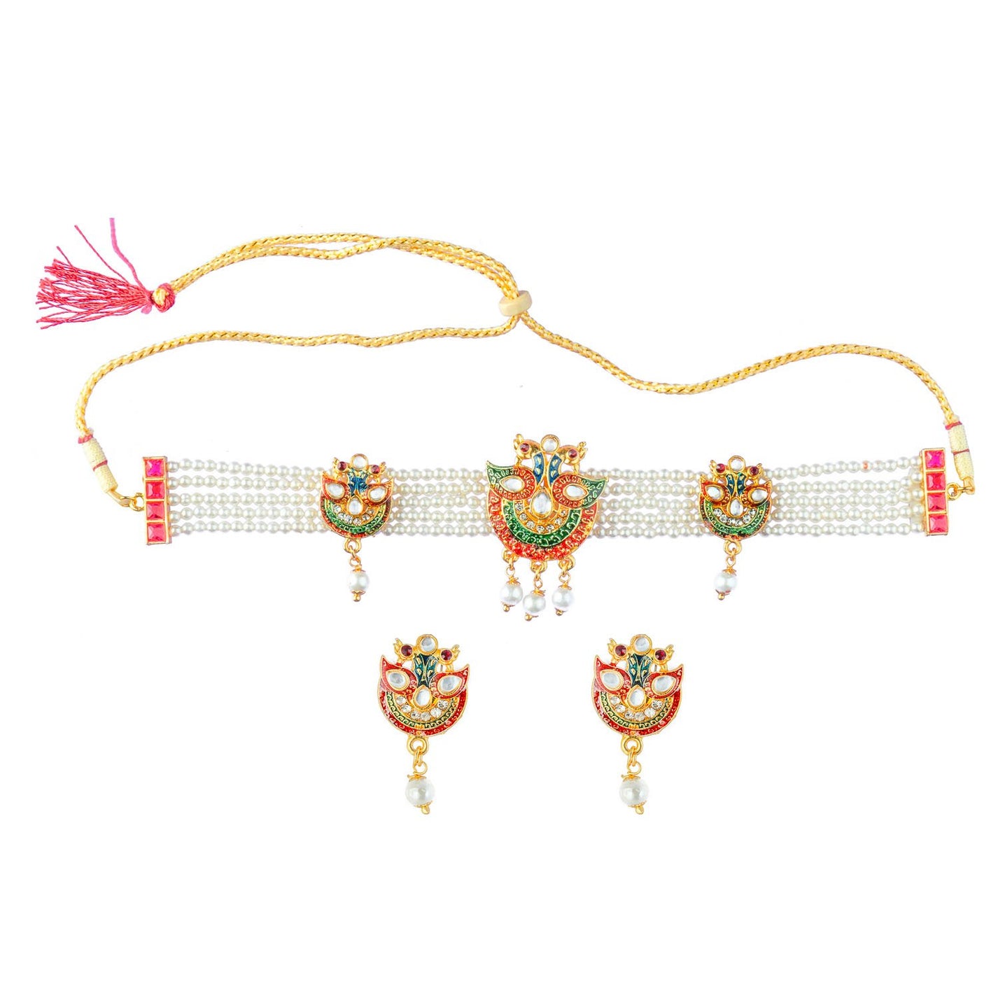 Ethnic Moti Chik Choker Set for Girls and women – Meira Jewellery