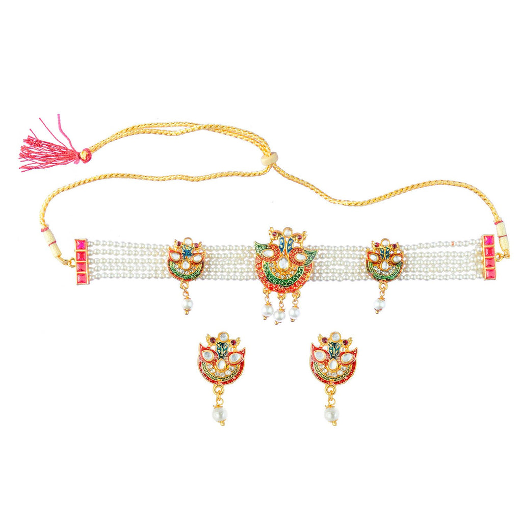 Ethnic Moti Chik Choker Set for Girls and women – Meira Jewellery