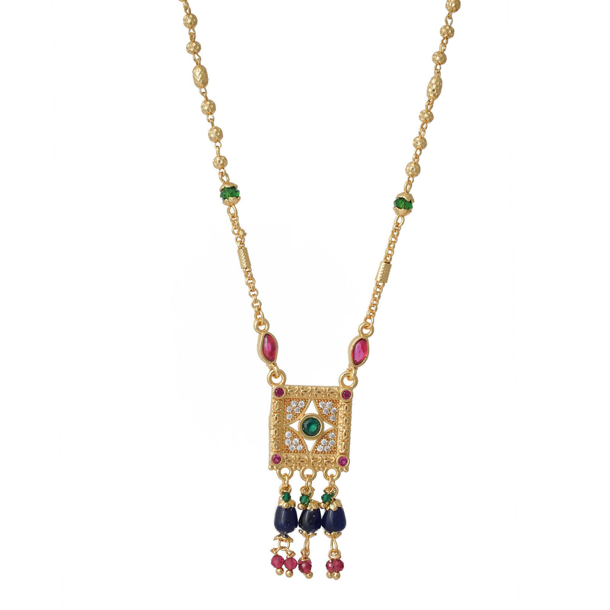 Meira Jewellery Gold Plated Multi color Dokiya for women.