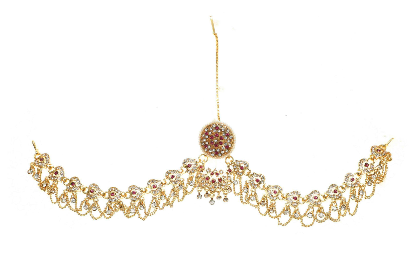 Marwadi Multy colored Gold Plated Rakhdi set with American Diamonds ...