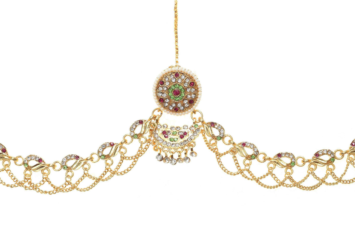 Rajasthani Chain Style Multy Colored Rakhdi Set Design – Meira Jewellery