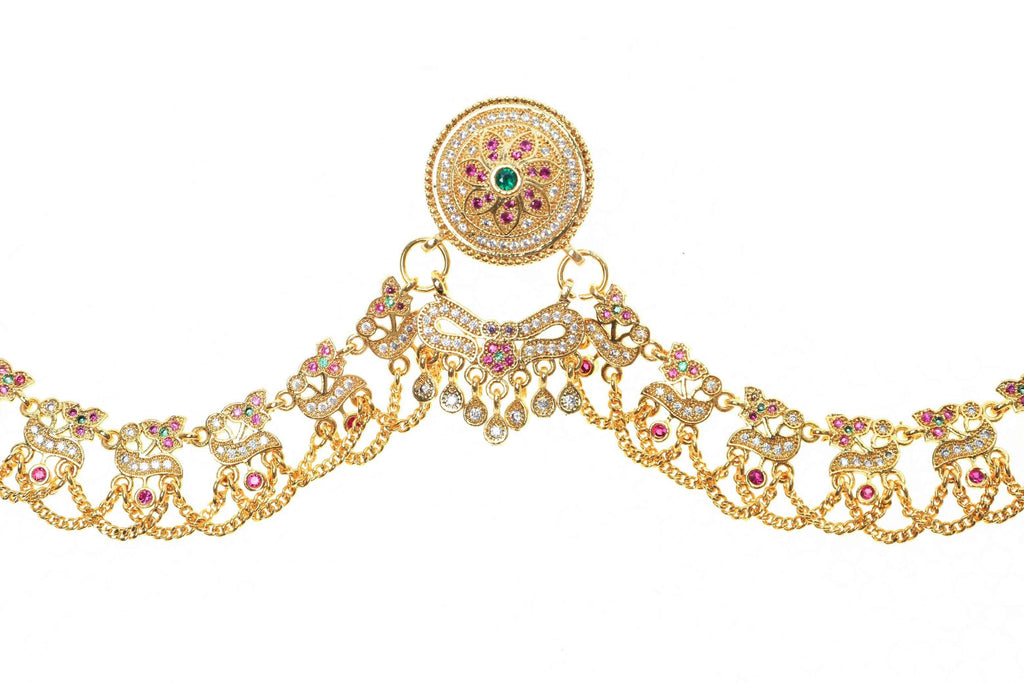 Rajputi Gold Plated Zadau Work Micro Rakhdi Set With Stiing AD stones ...